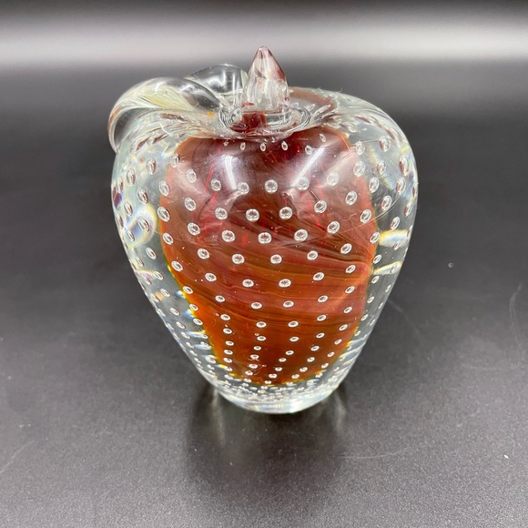 Art | Vintage Glass Apple Art Bubble Paper Weight | Poshmark
